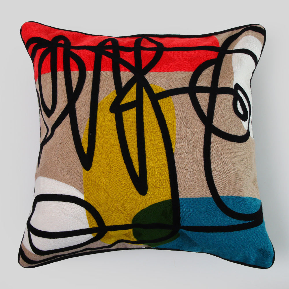 Telas de Mercato Samara Multi Embroidered Cushion Cover – Our Home ...